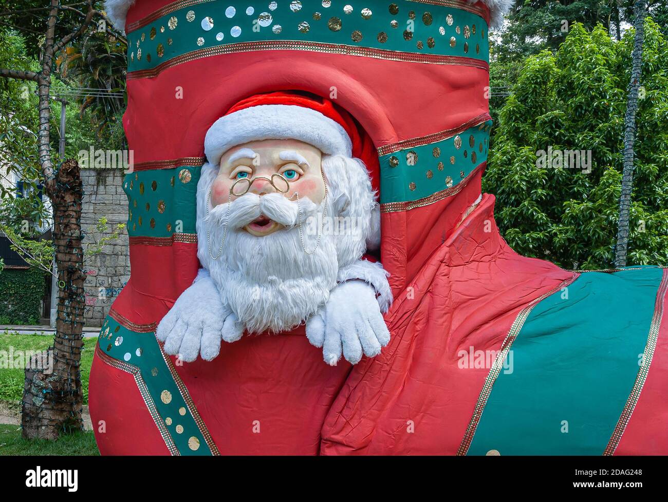 Petropolis, Brazil - December 23, 2008: Christmas in green park ...