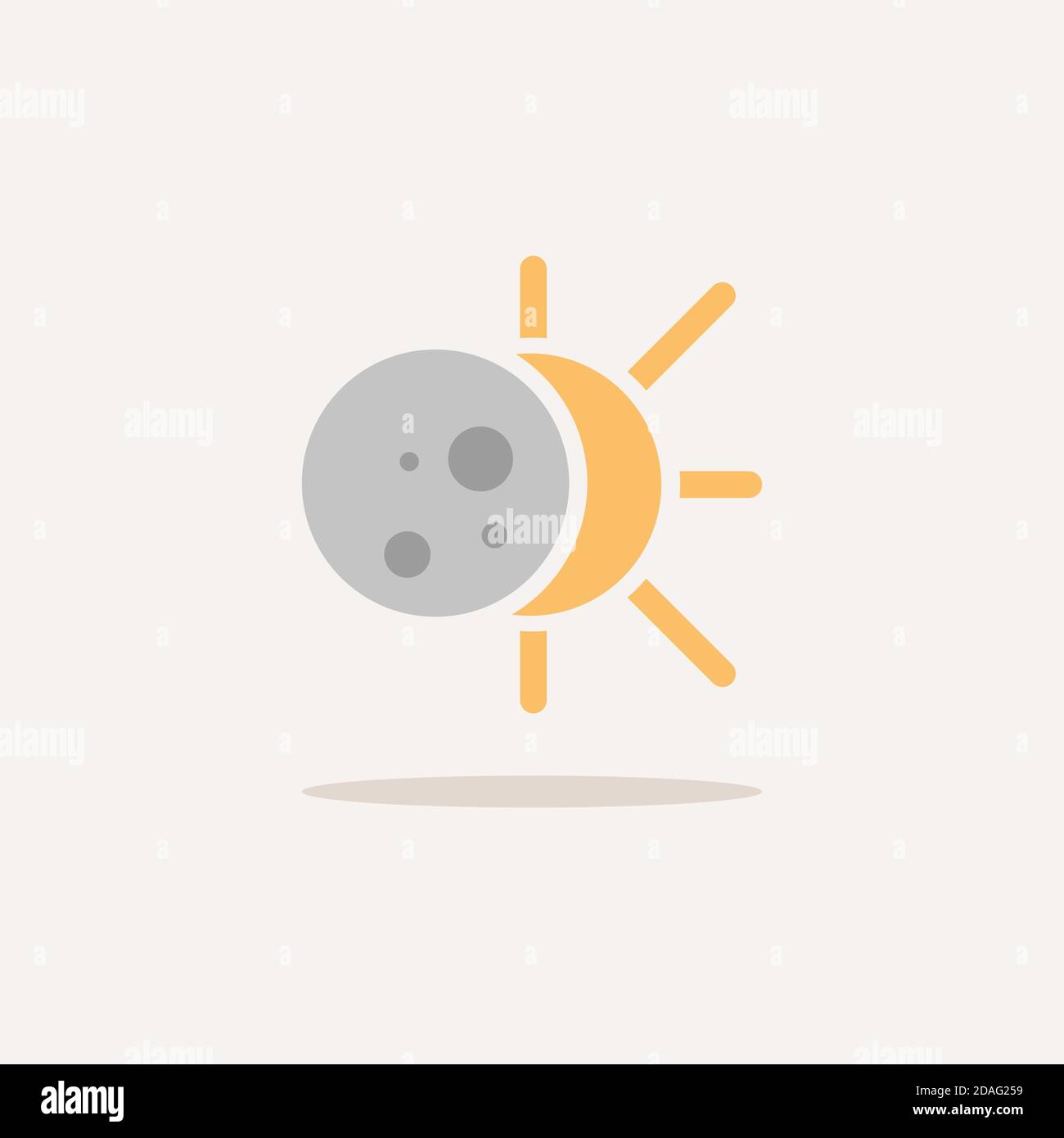 Solar eclipse. Color icon with shadow. Weather glyph vector ...