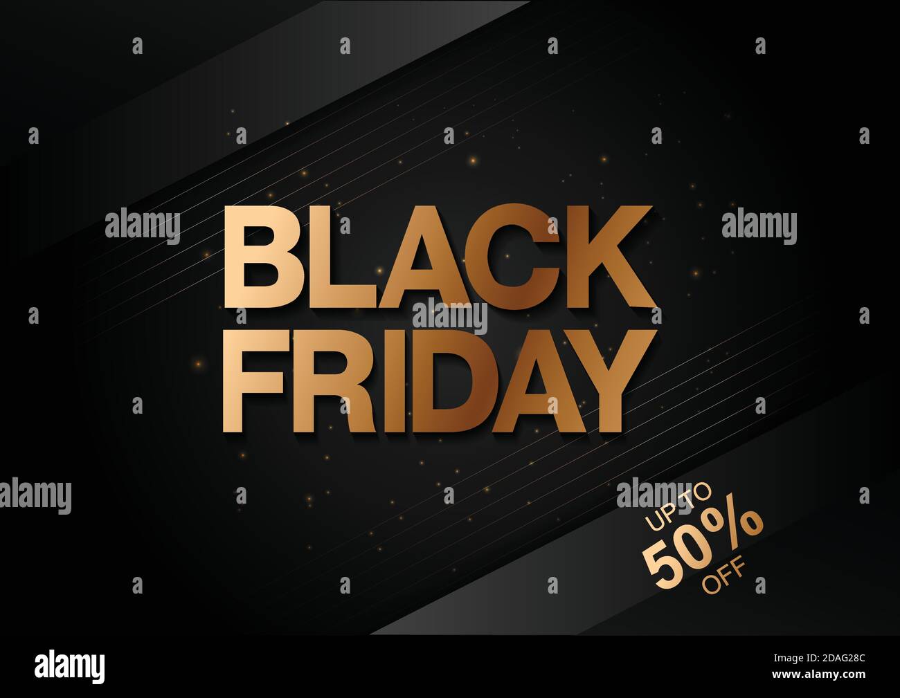 Black Friday limited sale offer. Dark background golden text lettering ...