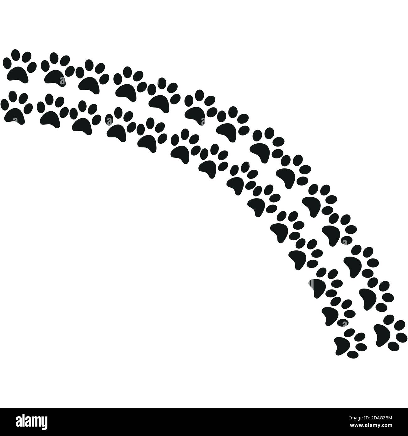 Blue paw in modern style on white background. Colorful line design ...