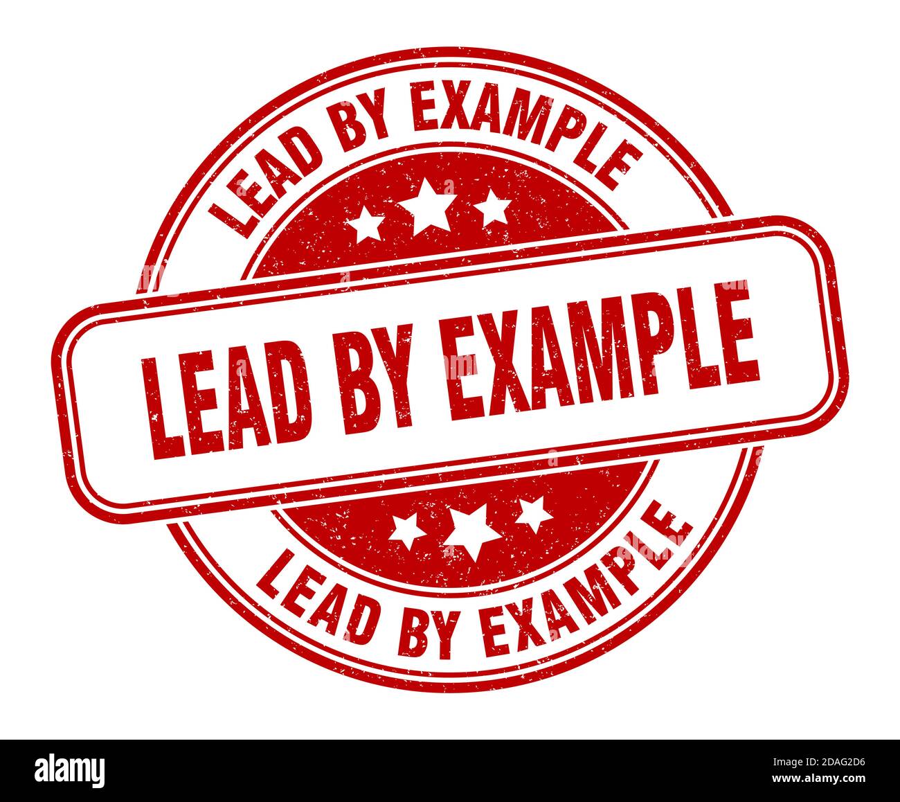 lead by example stamp. lead by example sign. round grunge label Stock ...