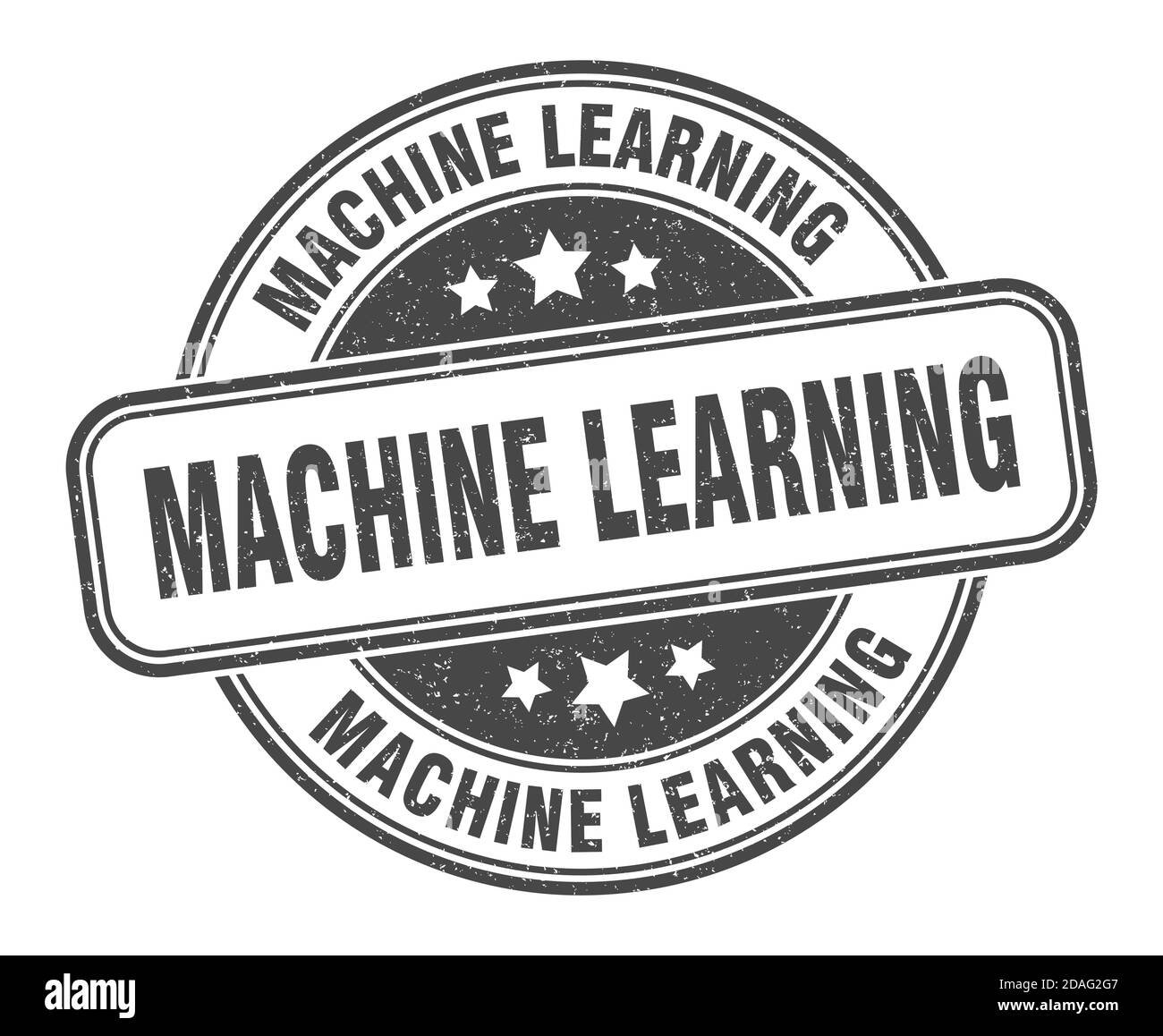 machine learning stamp. machine learning sign. round grunge label Stock ...