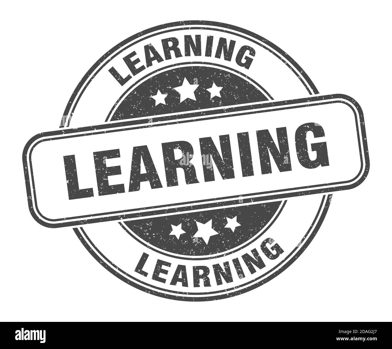 learning stamp. learning sign. round grunge label Stock Vector Image ...