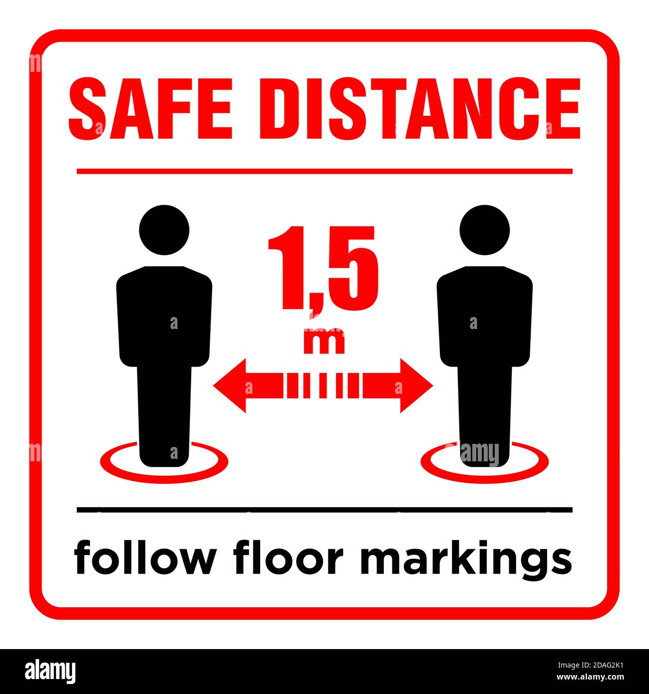 Safe social distancing vector isolated icon with description. You have ...