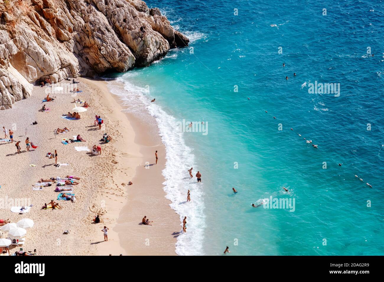 View of the turquoise beach. Beautiful Kaputas Beach (Turkey) with ...