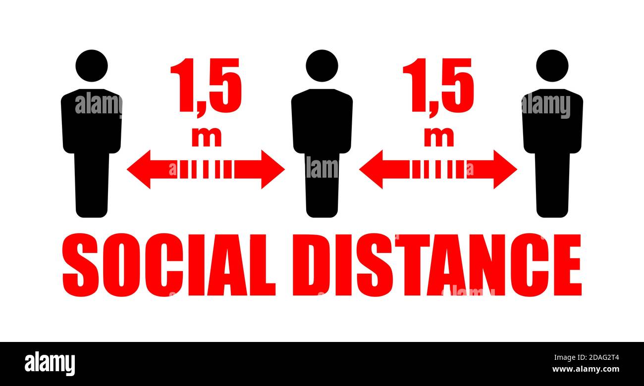 Design concept for information door plate. Keep safe social distance 1 ...