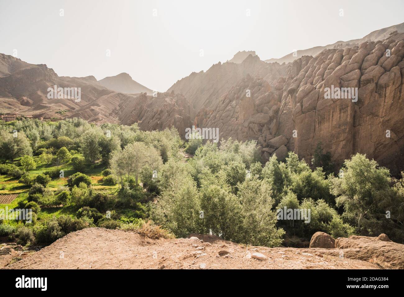 Beautiful scenic panoramic view of mountains and canyons in Morocco ...