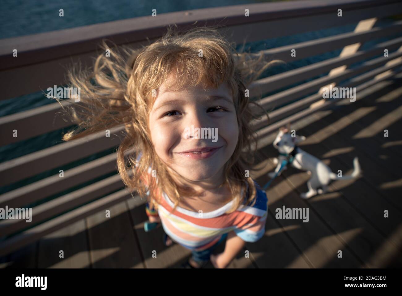 Cute happy Kids Gace. Smiling Child. Wide angle Stock Photo - Alamy