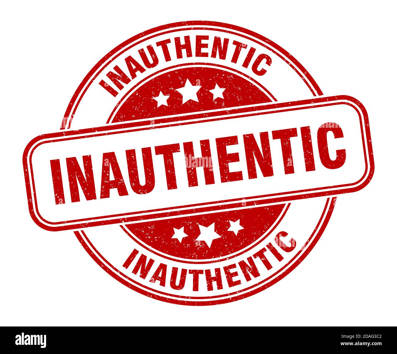 inauthentic stamp. inauthentic sign. round grunge label Stock Vector ...