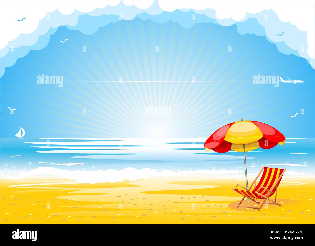 Blue sky resort calm Stock Vector Images - Alamy