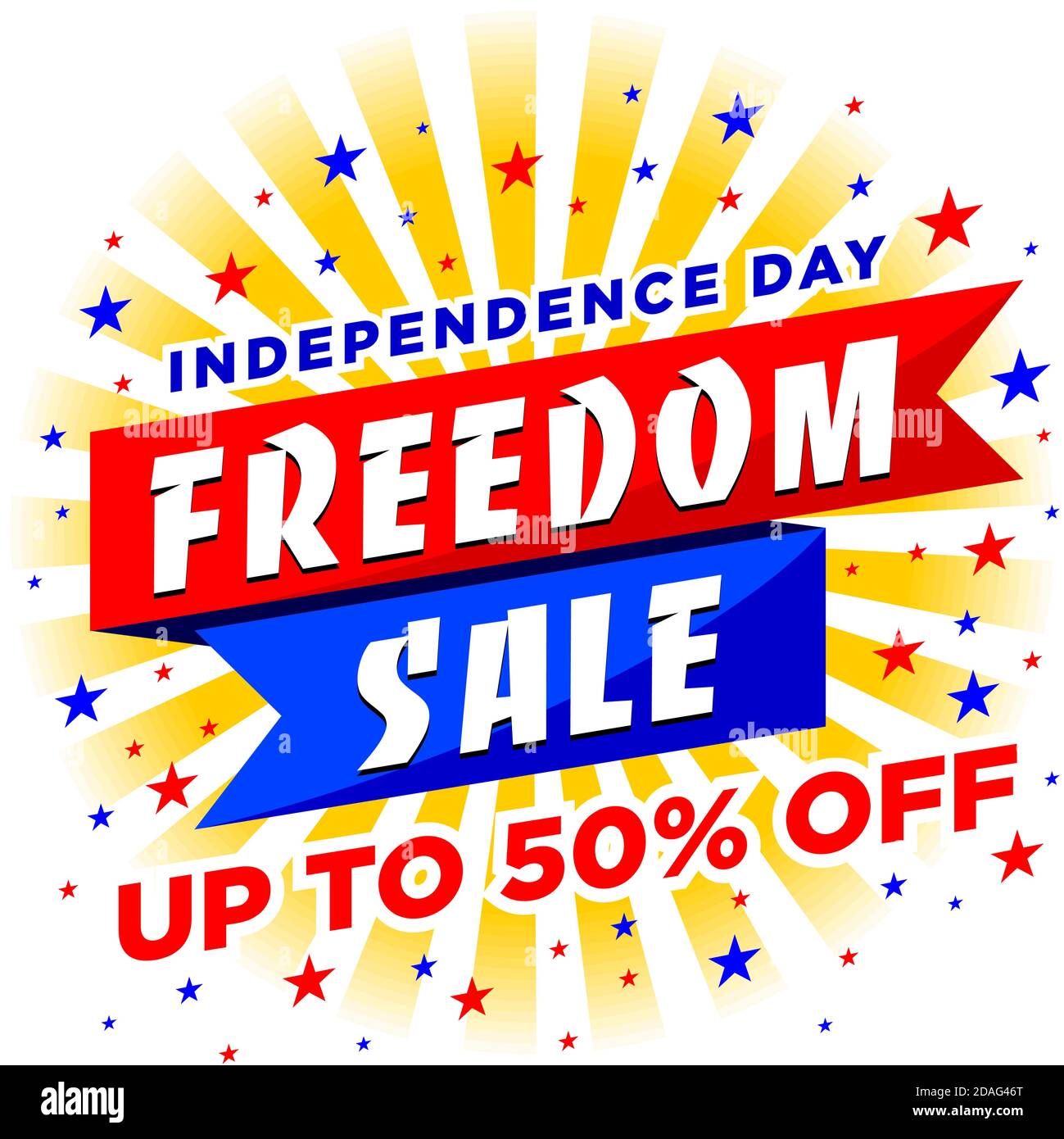 Freedom Sale on Independence Day of United States of America. Concept ...