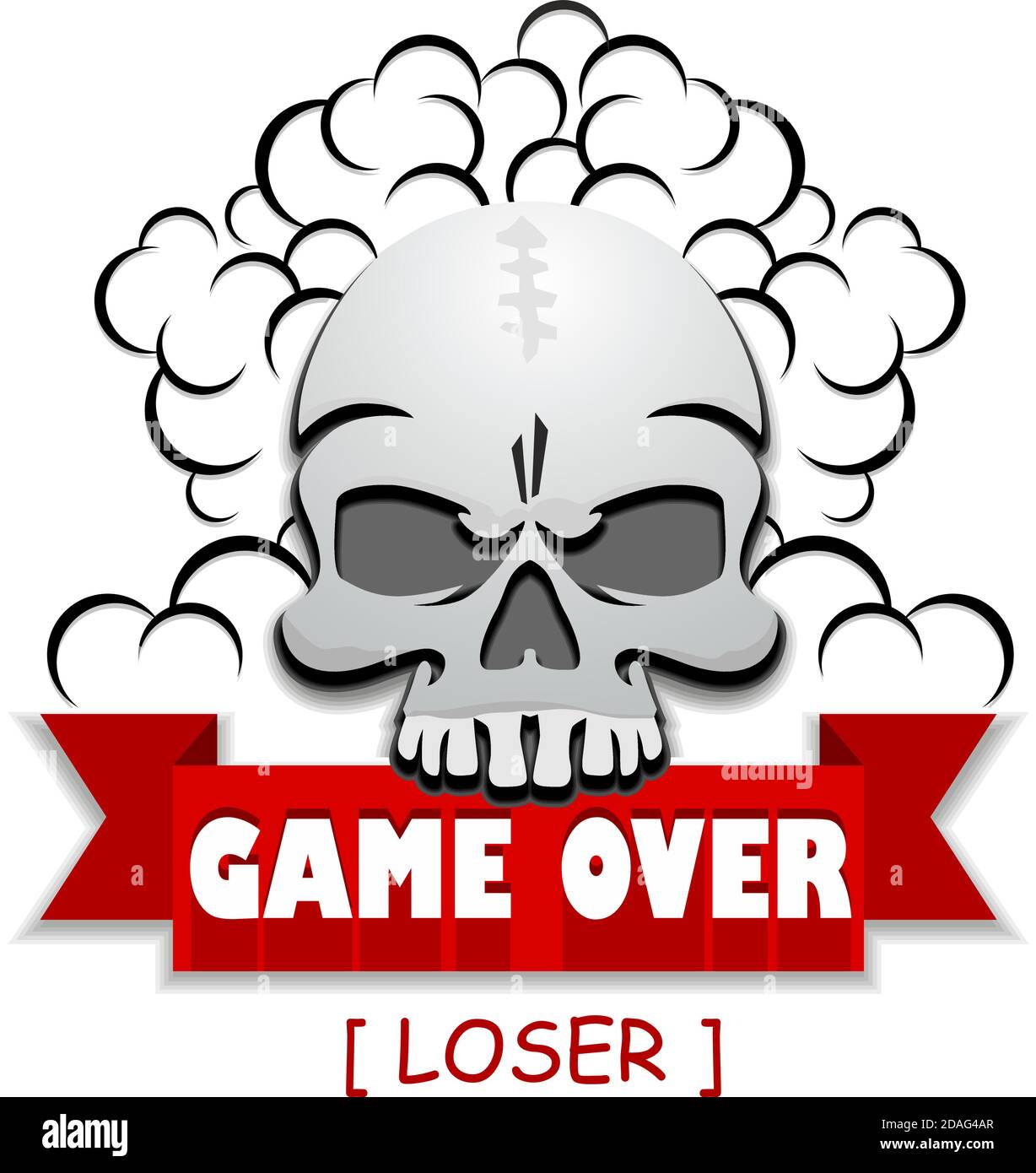 Game over - icon of the end game of the losing player. Illustration ...
