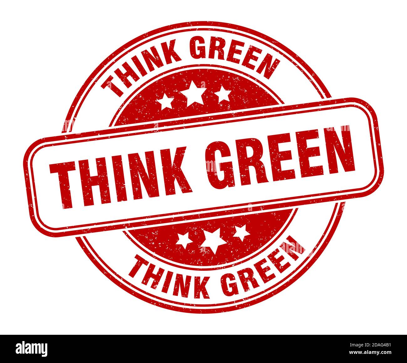 think green stamp. think green sign. round grunge label Stock Vector ...