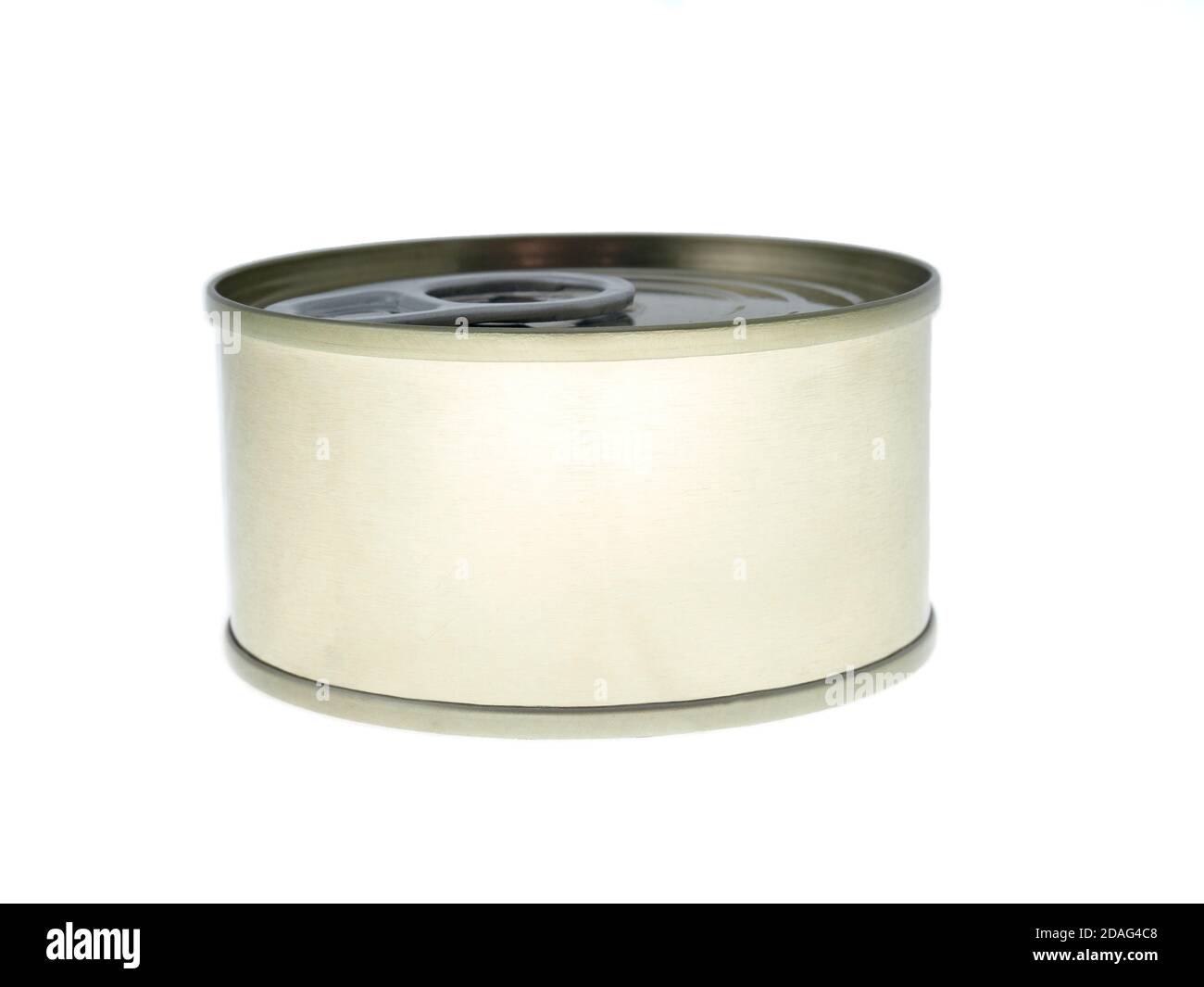 Different types of cans with prepared foods for consumption, vegetables ...