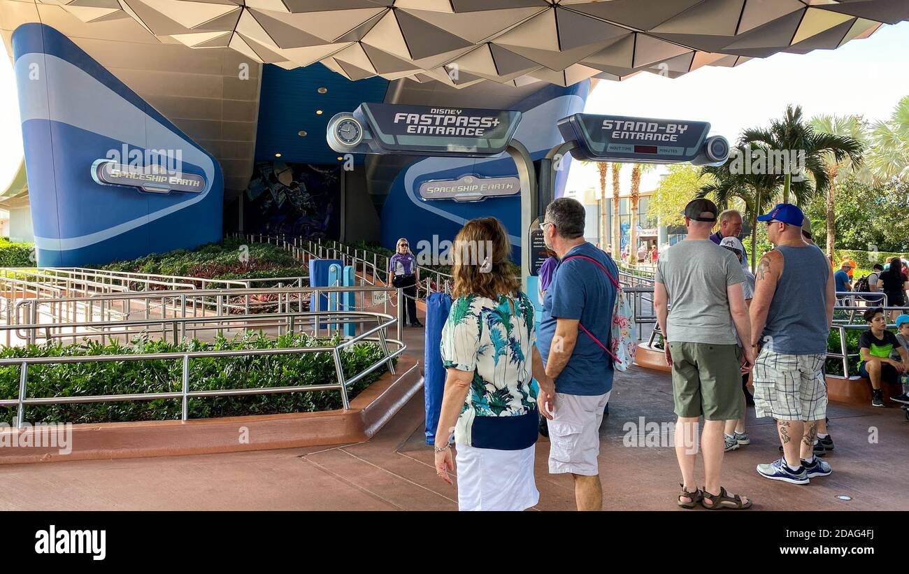 Orlando,FL/USA-10/5/19: Spaceship Earth theme park ride entrance at ...