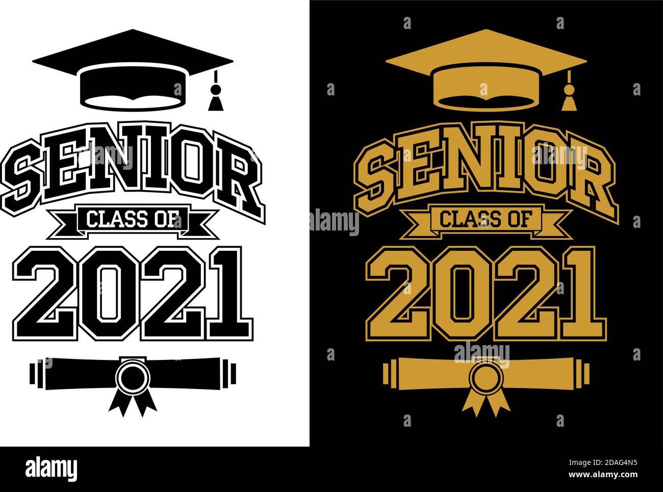 Senior Class of 2021 for greeting, invitation card. Text for graduation ...