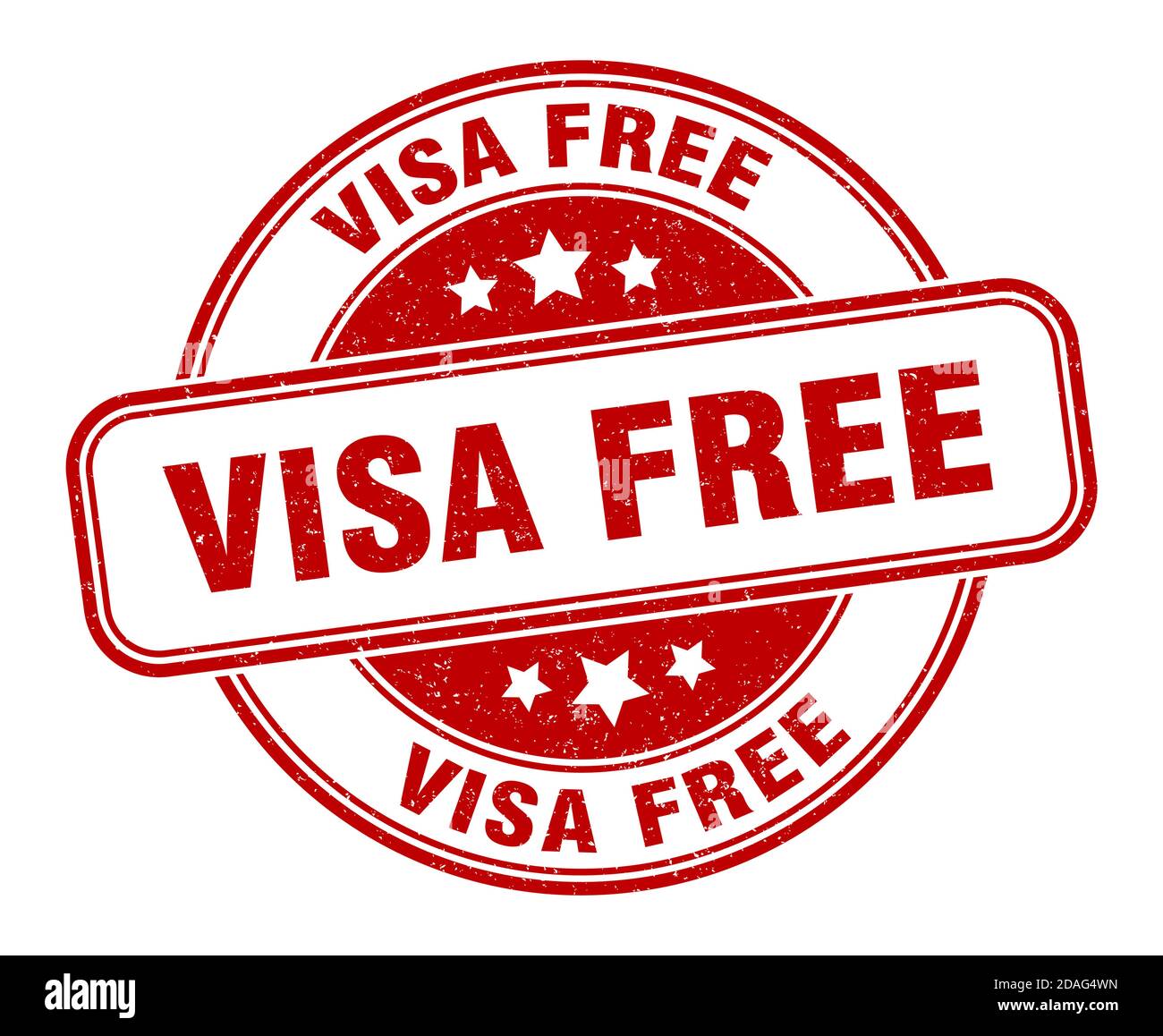visa free stamp. visa free sign. round grunge label Stock Vector Image ...