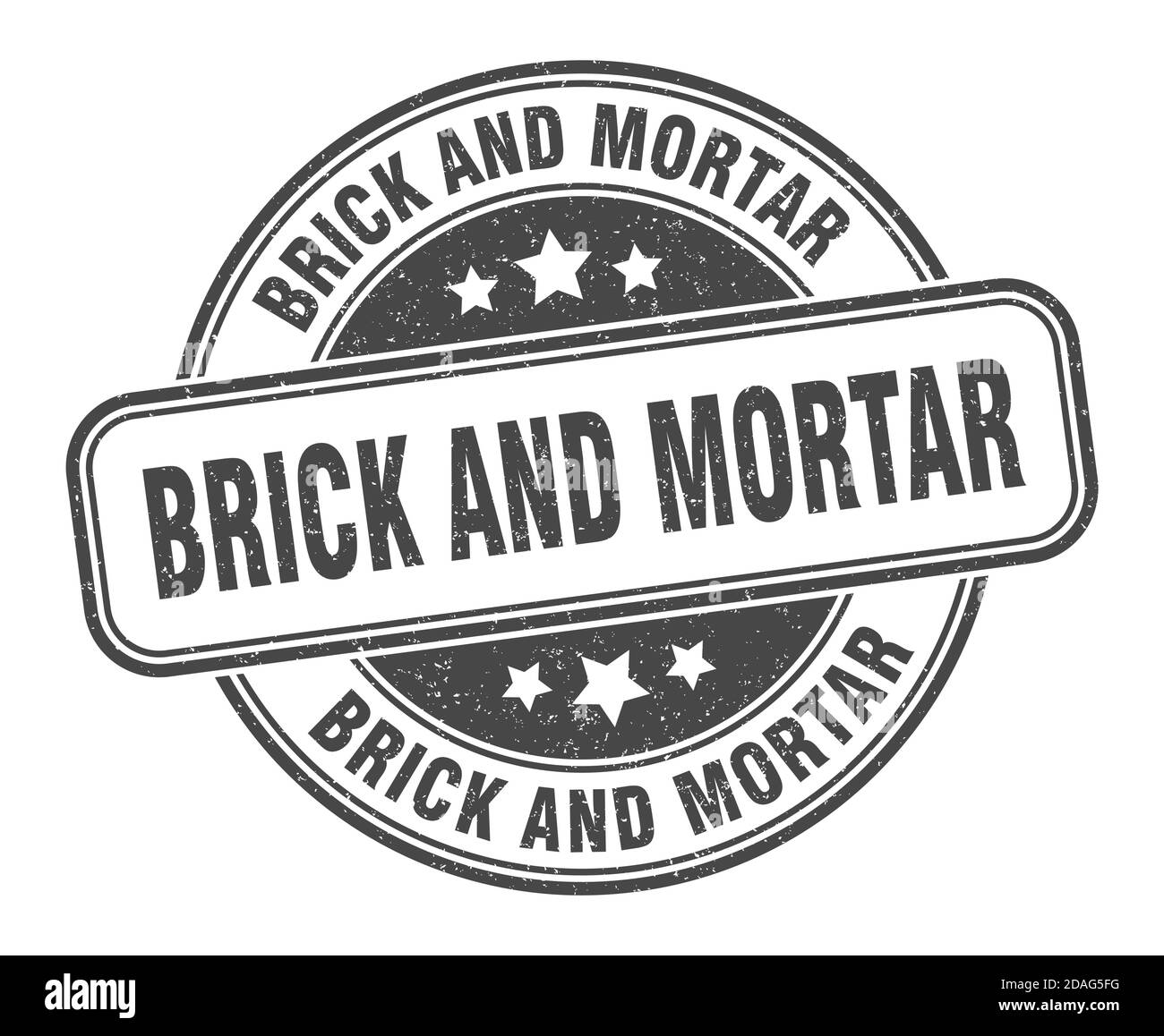 brick and mortar stamp. brick and mortar sign. round grunge label Stock ...