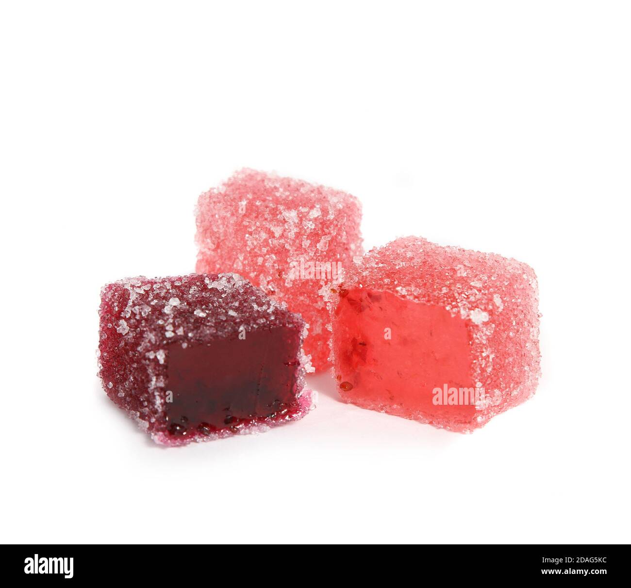 Jelly cubes isolated on white background Stock Photo - Alamy