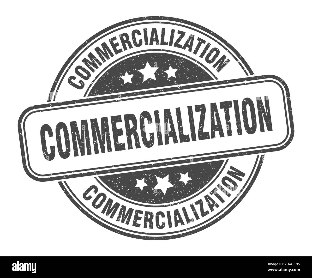 commercialization stamp. commercialization sign. round grunge label ...