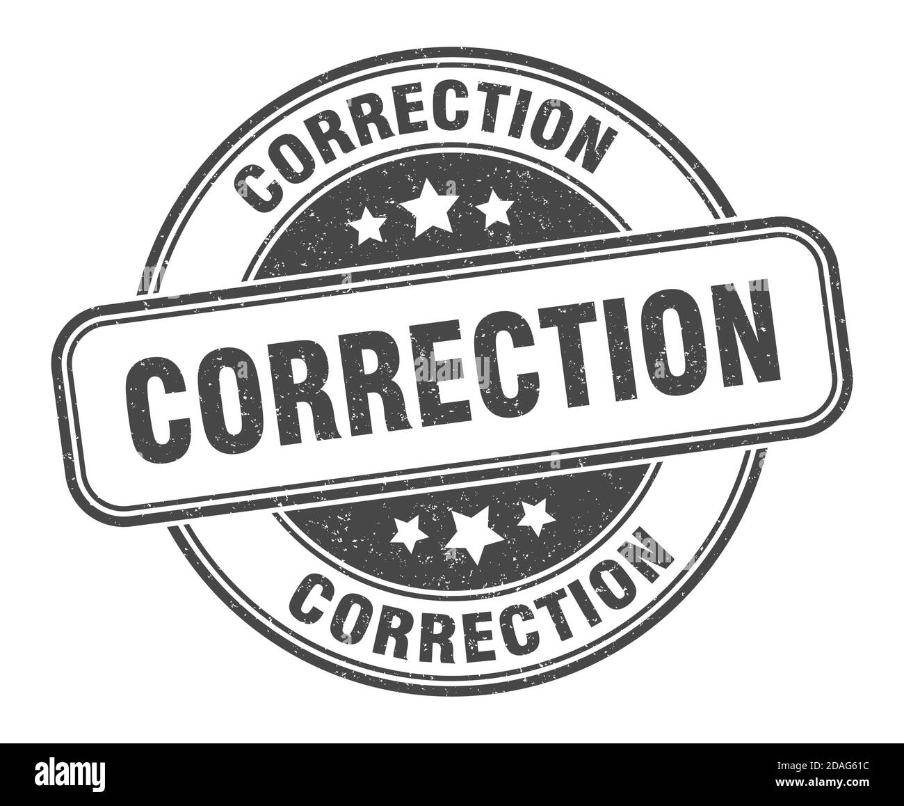 correction stamp. correction sign. round grunge label Stock Vector ...
