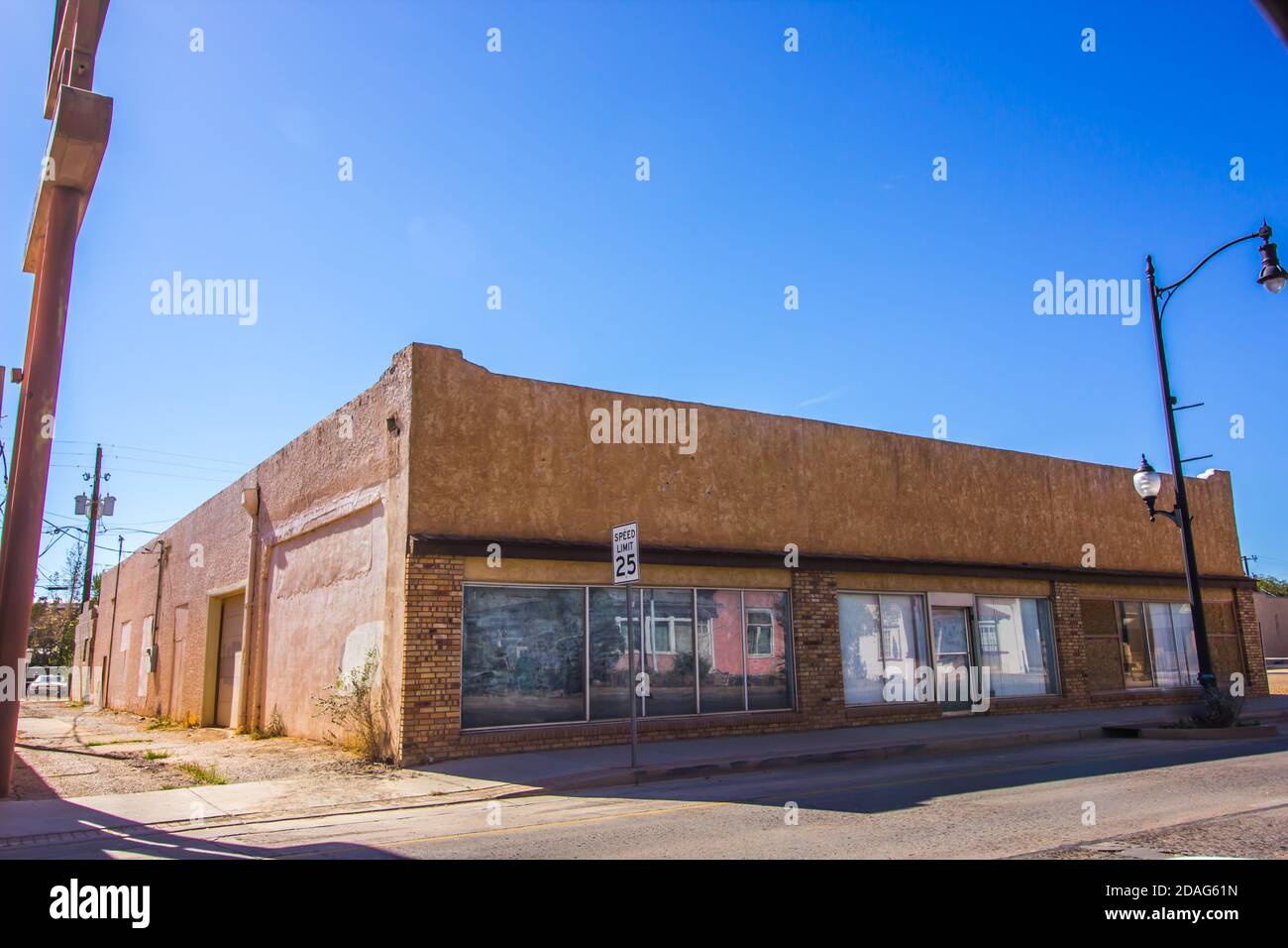 Vacant Commercial Store Front Building With Boarded Up Windows Stock ...