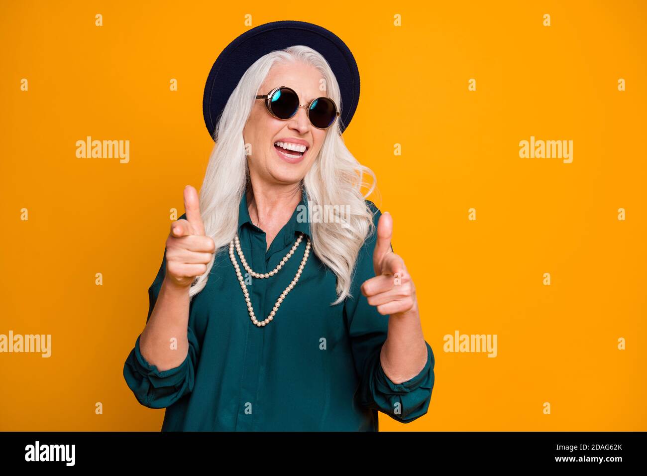 I choose you Photo of pretty cheerful white haired grandma lady cool ...