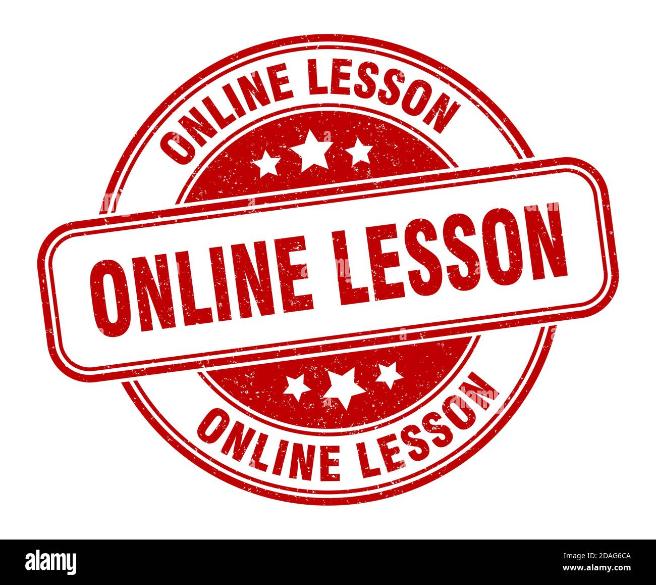 online lesson stamp. online lesson sign. round grunge label Stock ...