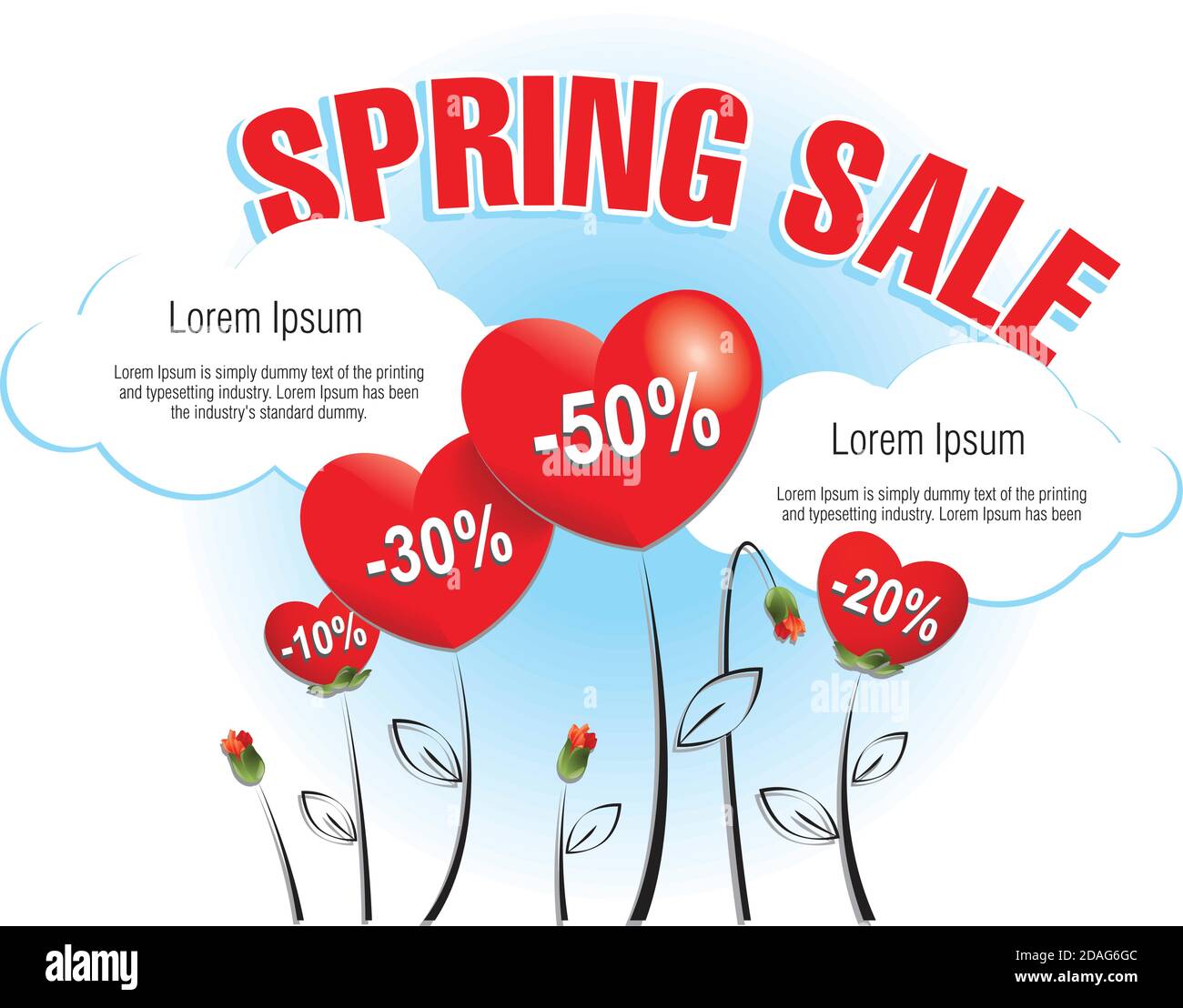 Spring sale banner with discounts and place for your text Stock Vector ...