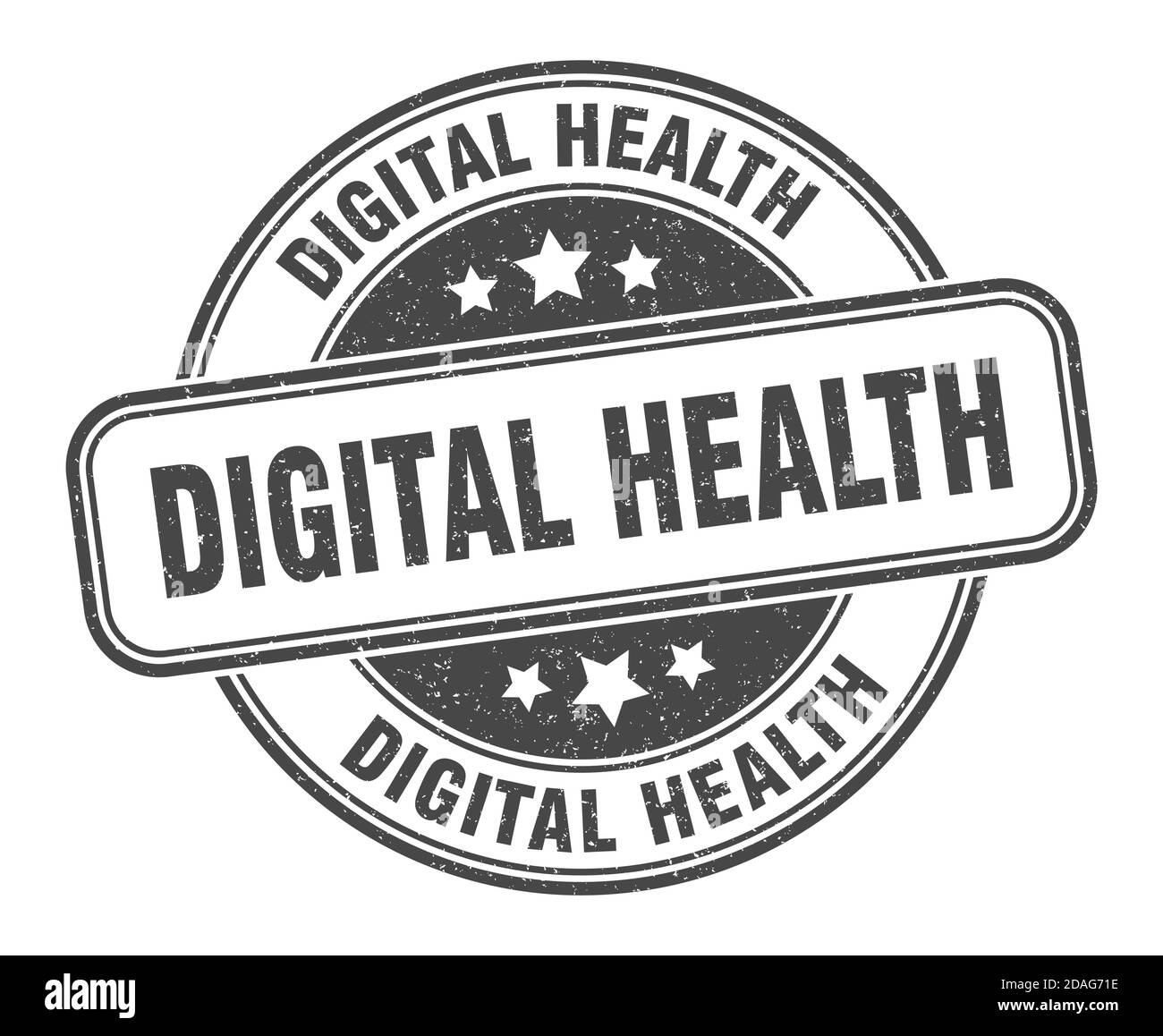digital health stamp. digital health sign. round grunge label Stock ...