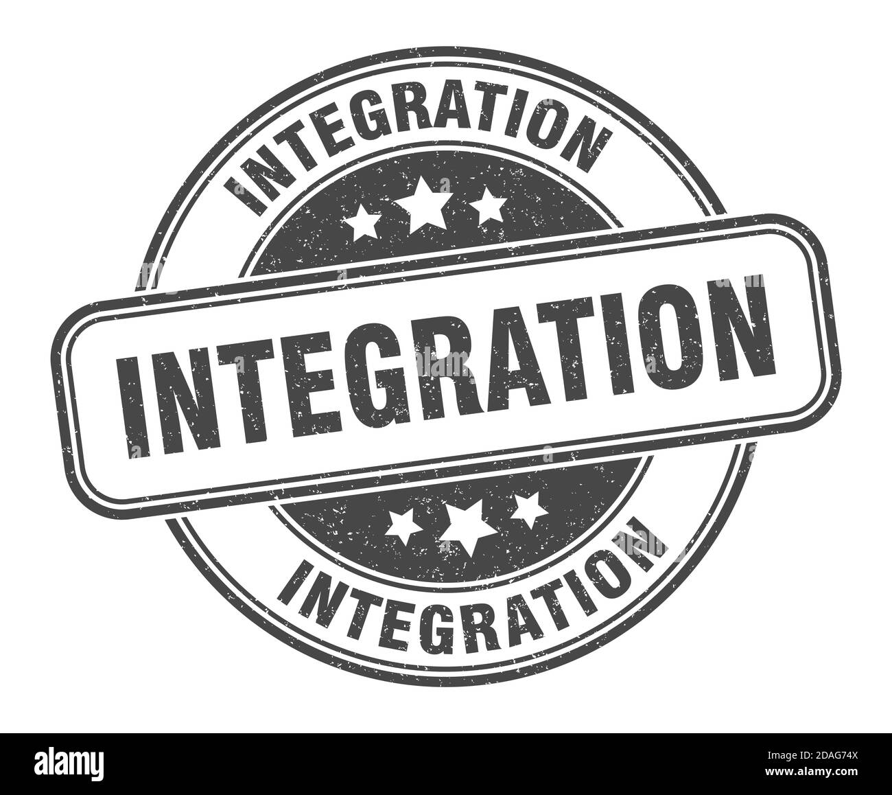 integration stamp. integration sign. round grunge label Stock Vector ...