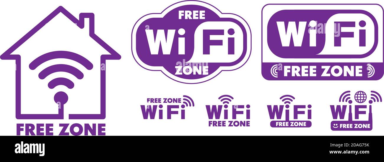 Wi-Fi free zone vector icons set Stock Vector Image & Art - Alamy