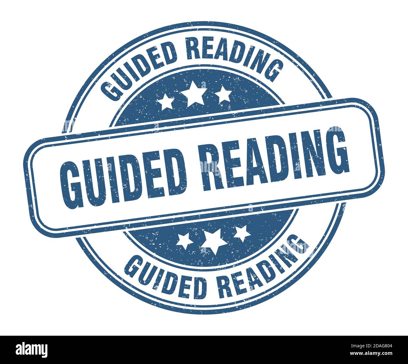 guided reading stamp. guided reading sign. round grunge label Stock ...