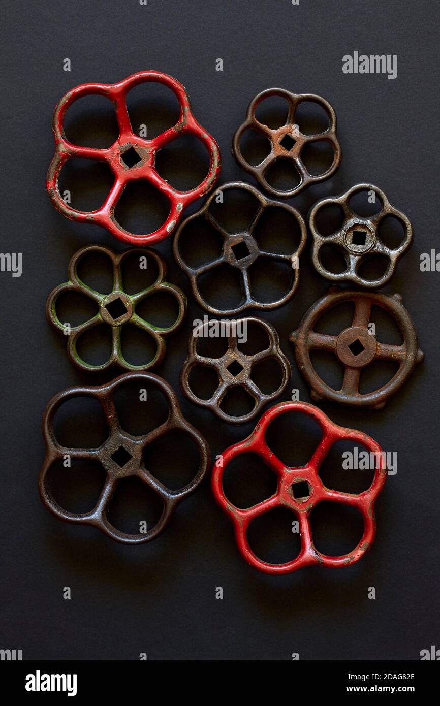 Old shabby, rusty, scratched metal taps Stock Photo - Alamy