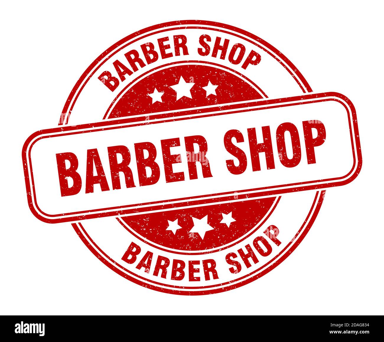 Barber shop round red grunge hi-res stock photography and images - Alamy
