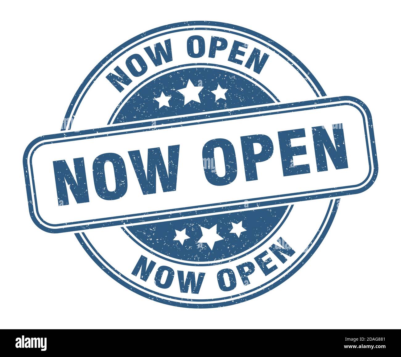 now open stamp. now open sign. round grunge label Stock Vector Image ...