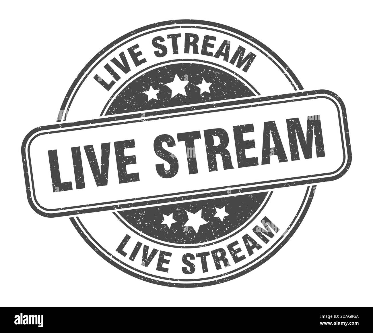 live stream stamp. live stream sign. round grunge label Stock Vector ...
