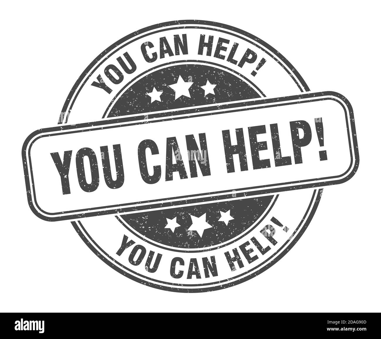 you can help stamp. you can help sign. round grunge label Stock Vector ...