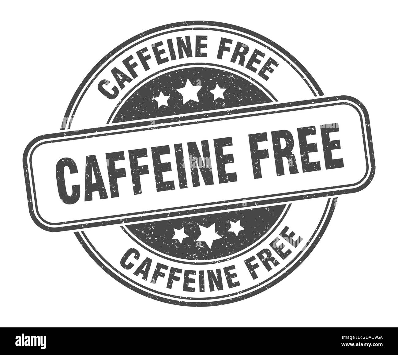 caffeine free stamp. caffeine free sign. round grunge label Stock ...