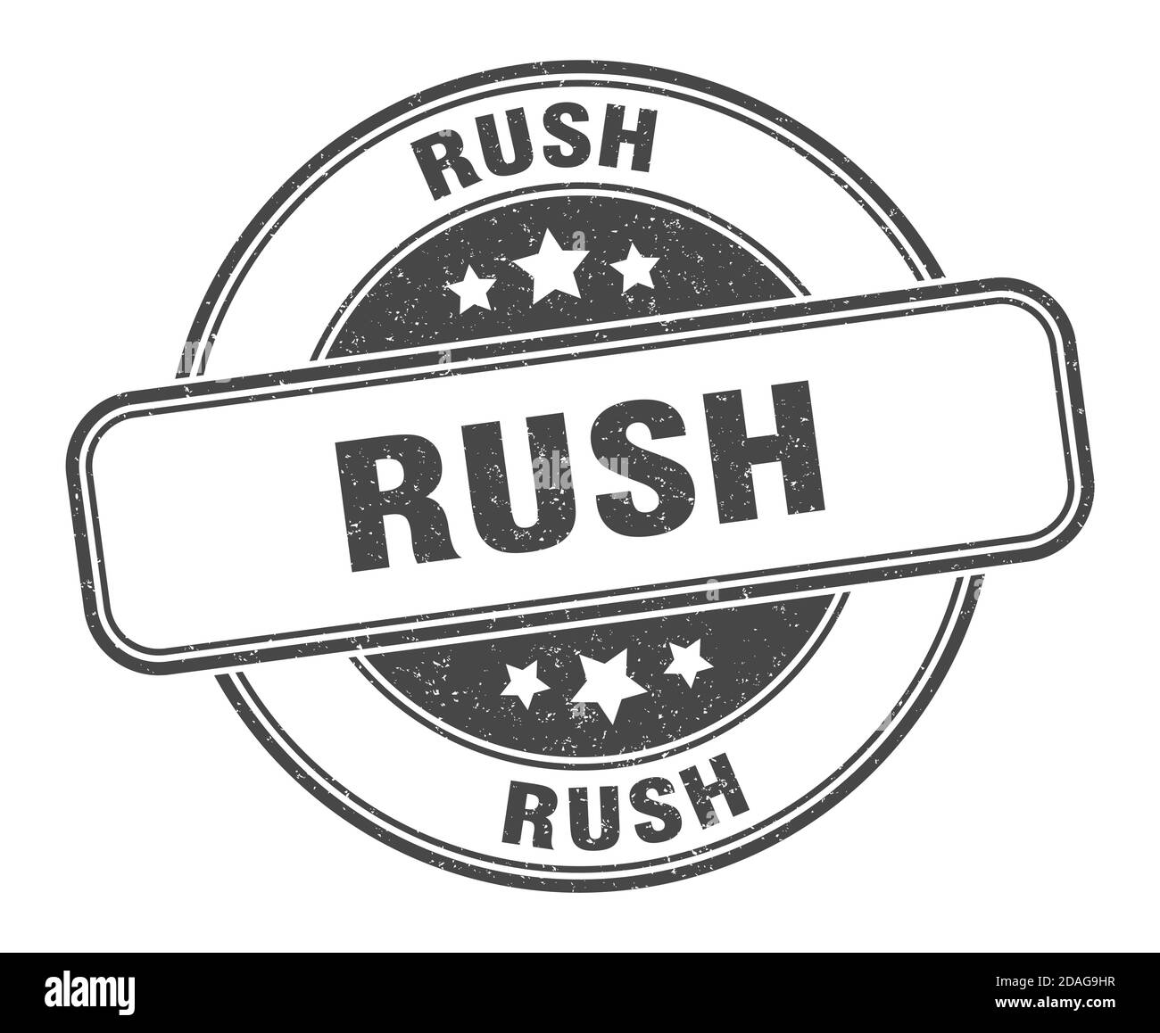 rush stamp. rush sign. round grunge label Stock Vector Image & Art - Alamy