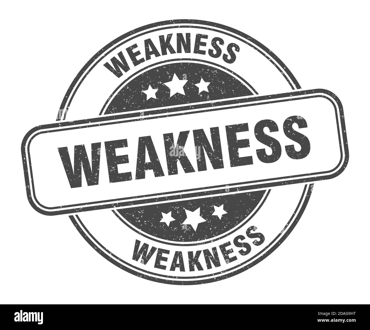 weakness stamp. weakness sign. round grunge label Stock Vector Image ...