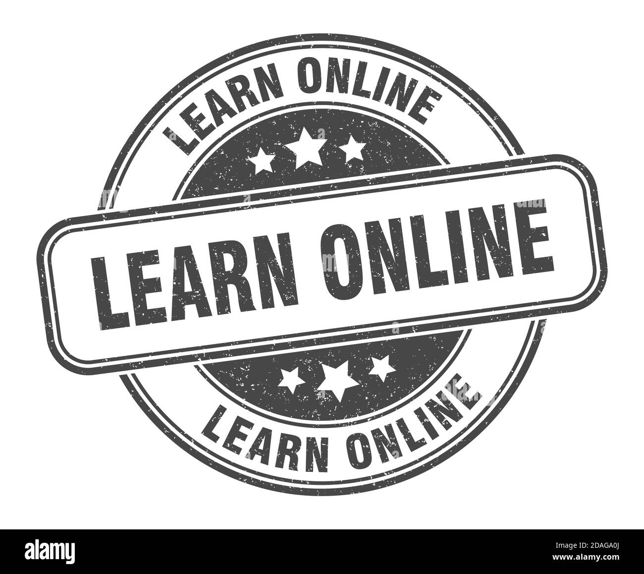 Learn online stamp sign Black and White Stock Photos & Images - Alamy