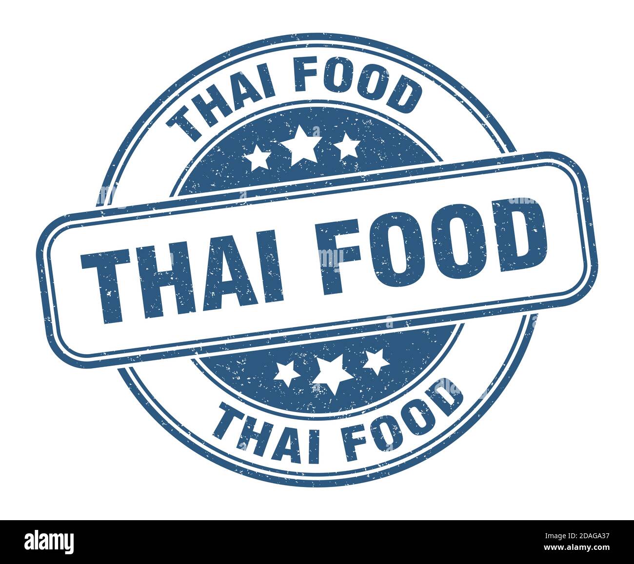 thai food stamp. thai food sign. round grunge label Stock Vector Image ...