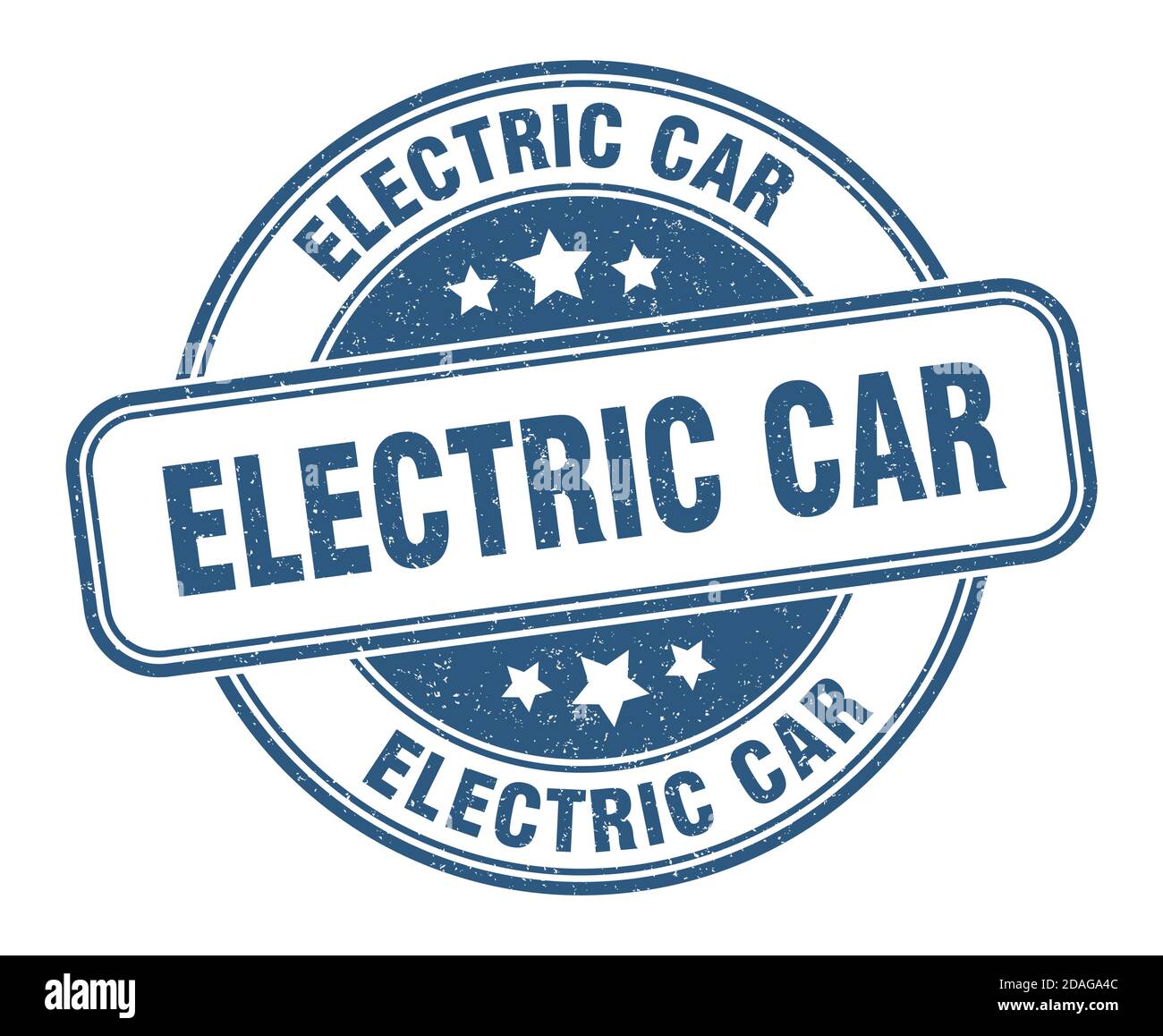 electric car stamp. electric car sign. round grunge label Stock Vector ...