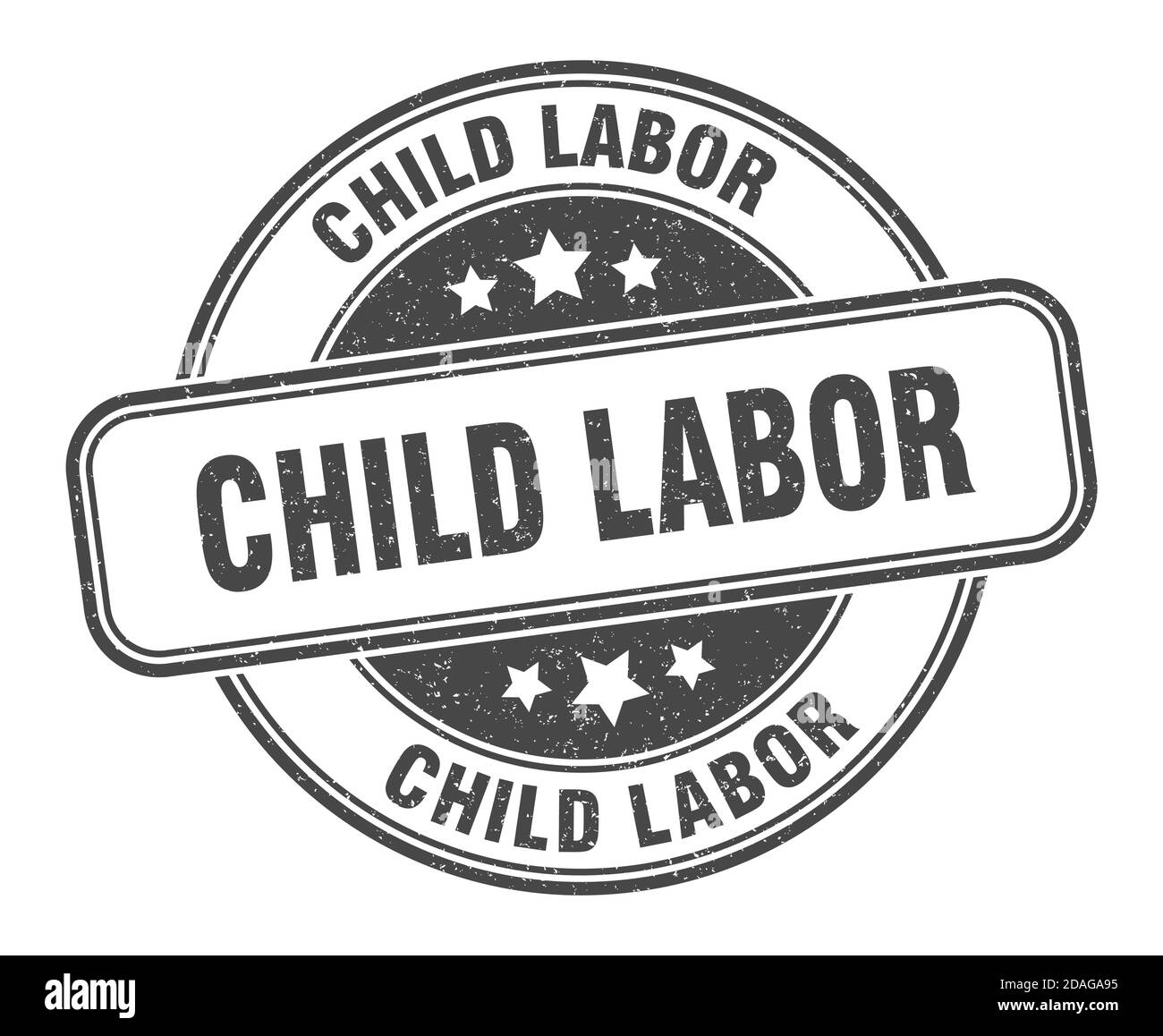 child labor stamp. child labor sign. round grunge label Stock Vector ...