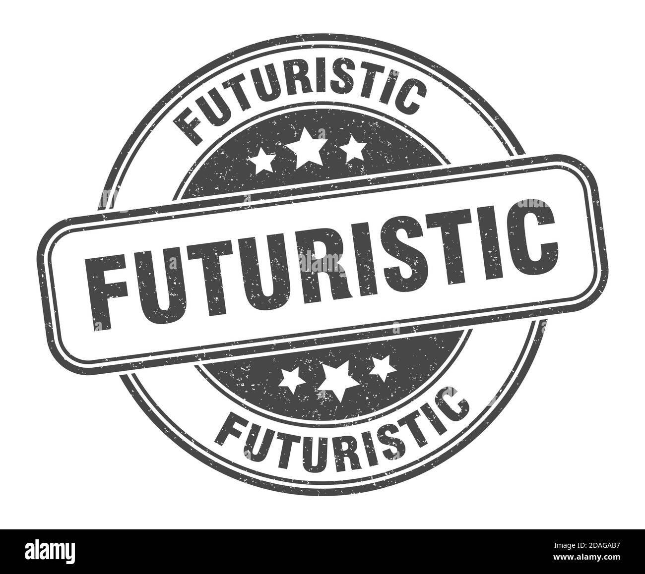 futuristic stamp. futuristic sign. round grunge label Stock Vector ...
