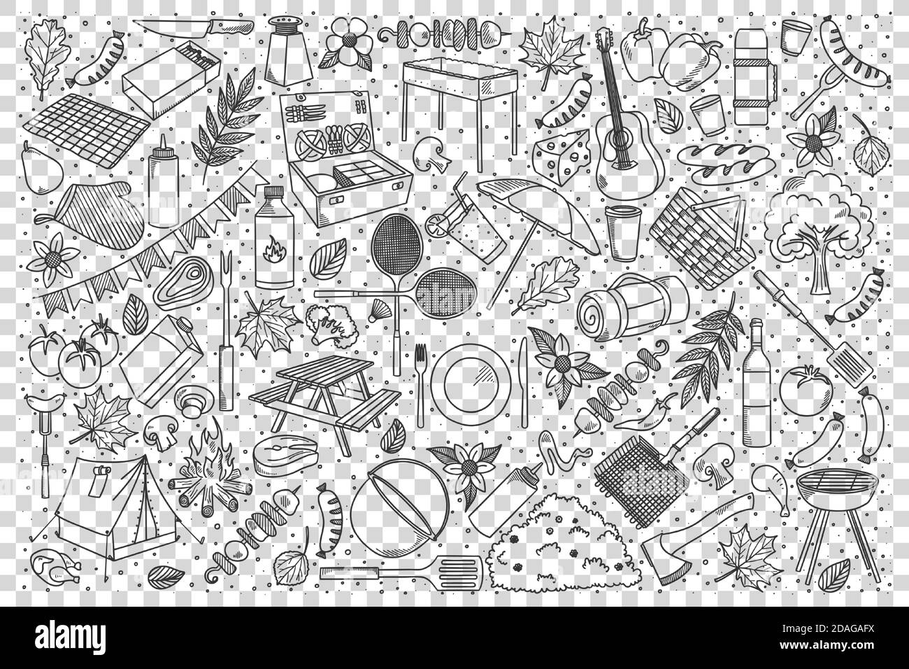 Picnic doodle set Stock Vector Image & Art - Alamy