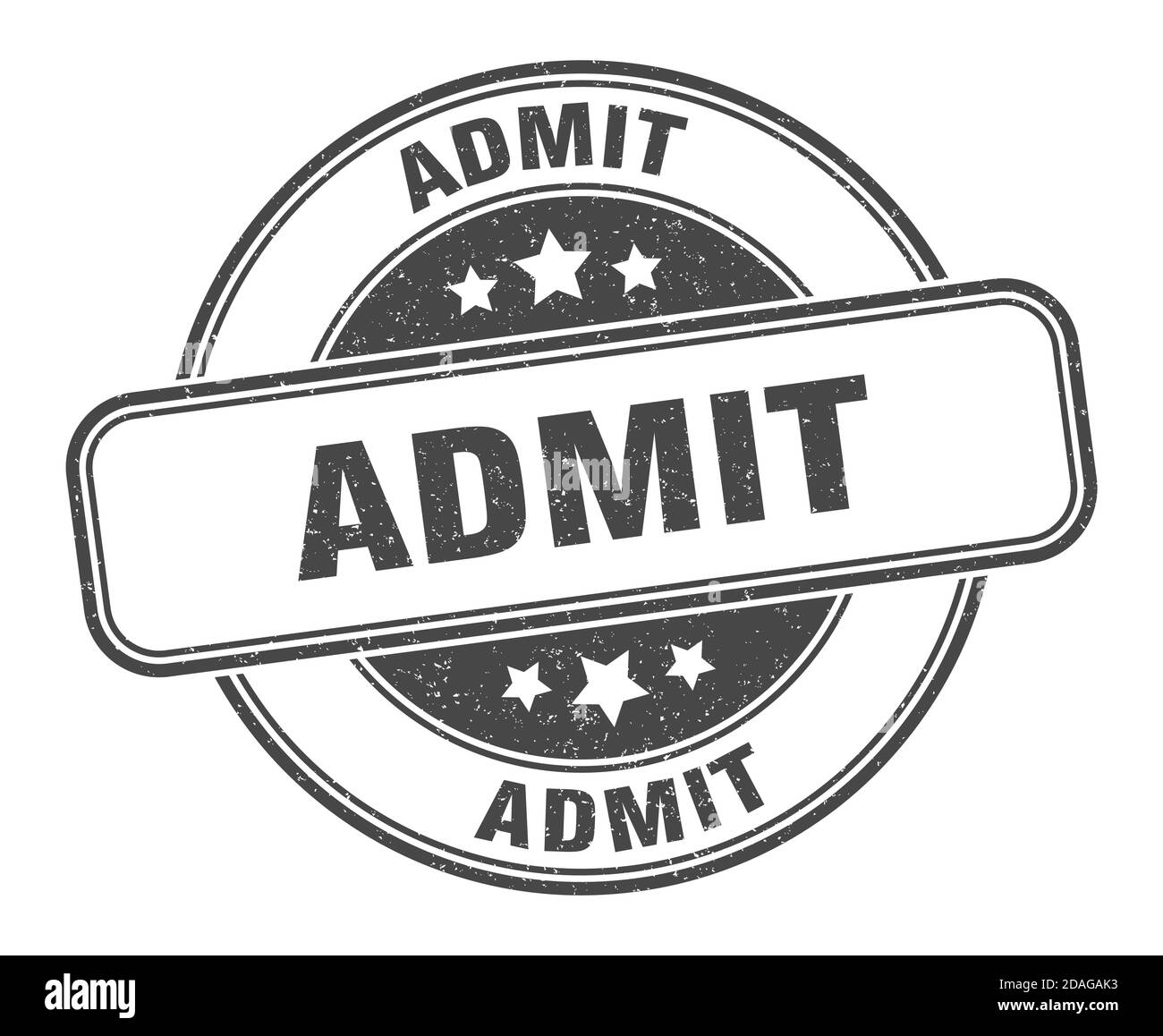 admit stamp. admit sign. round grunge label Stock Vector Image & Art ...