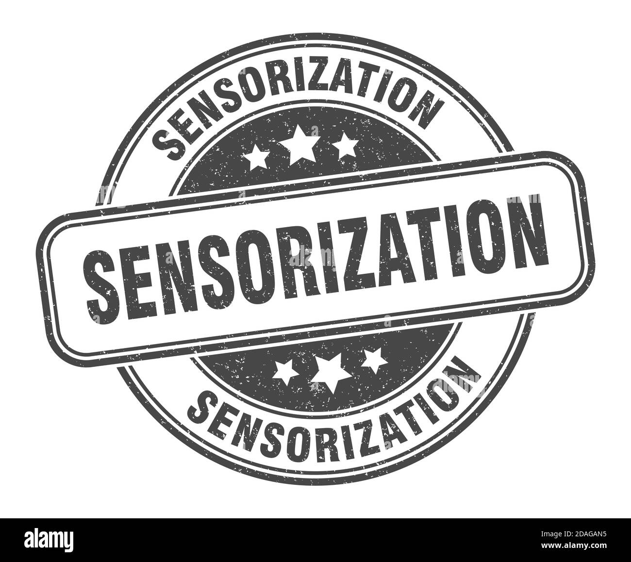 sensorization stamp. sensorization sign. round grunge label Stock ...