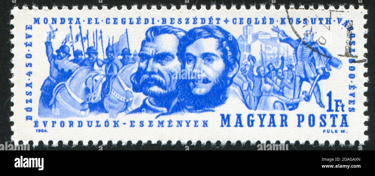 HUNGARY - CIRCA 1964: stamp printed by Hungary, shows Lajos Kossuth and ...